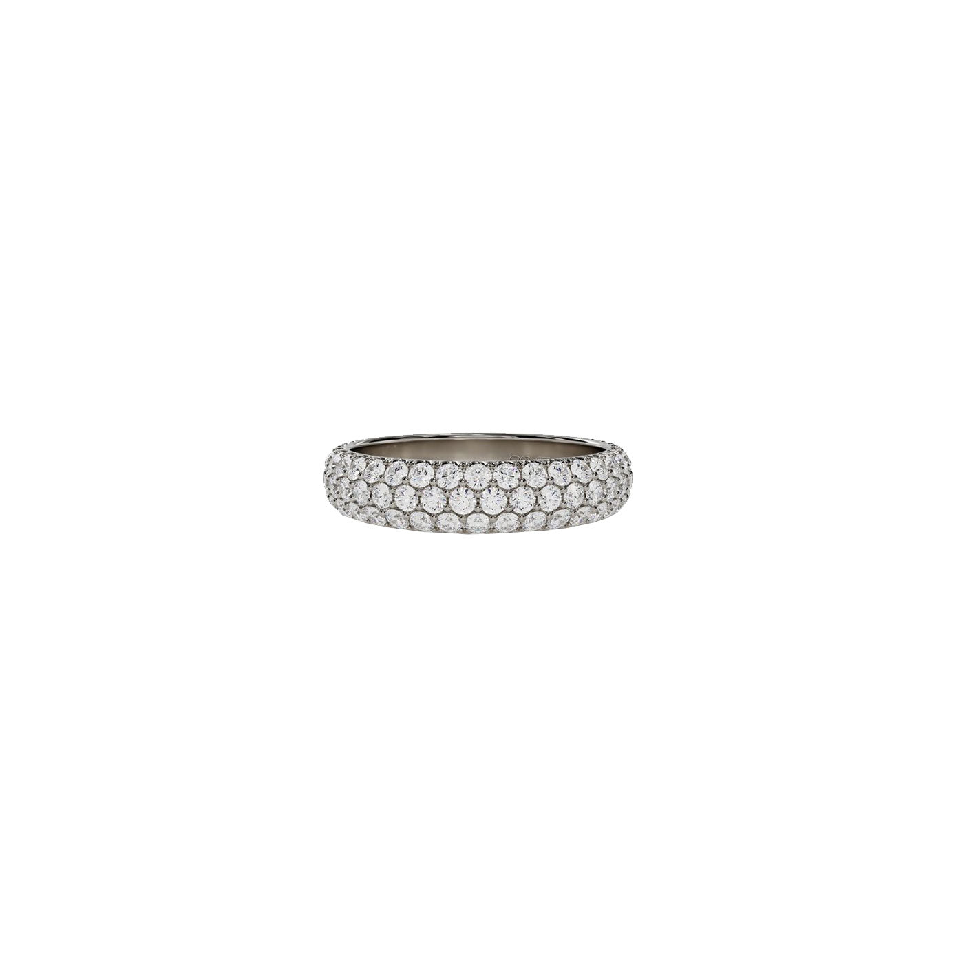 14 karat white gold ring with three row diamond design – Johann Paul ...